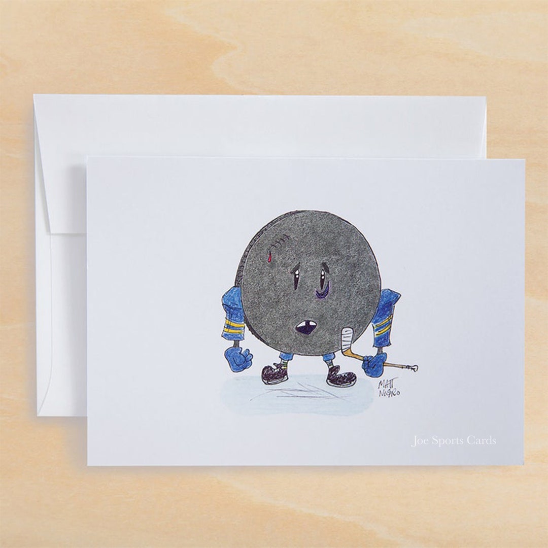 SAD HOCKEY GREETING Card - Hockey Puck Greeting Card - Hockey ...