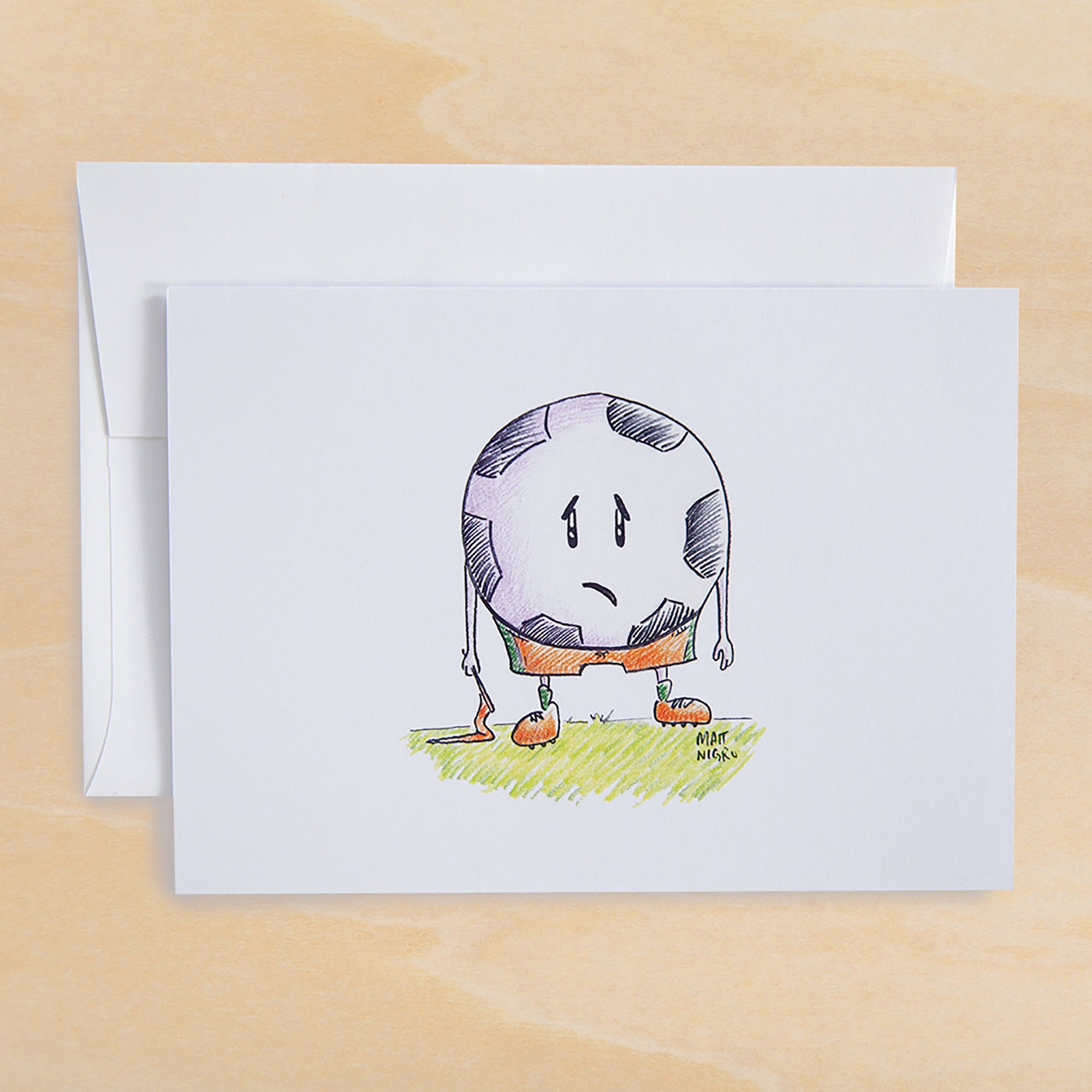 SAD SOCCER BALL Greeting Card - Get Well Soon Greeting Card - Cheer up ...