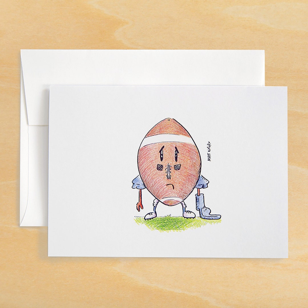 SAD Football Greeting Card - Sports Injury Greeting Card - Football ...