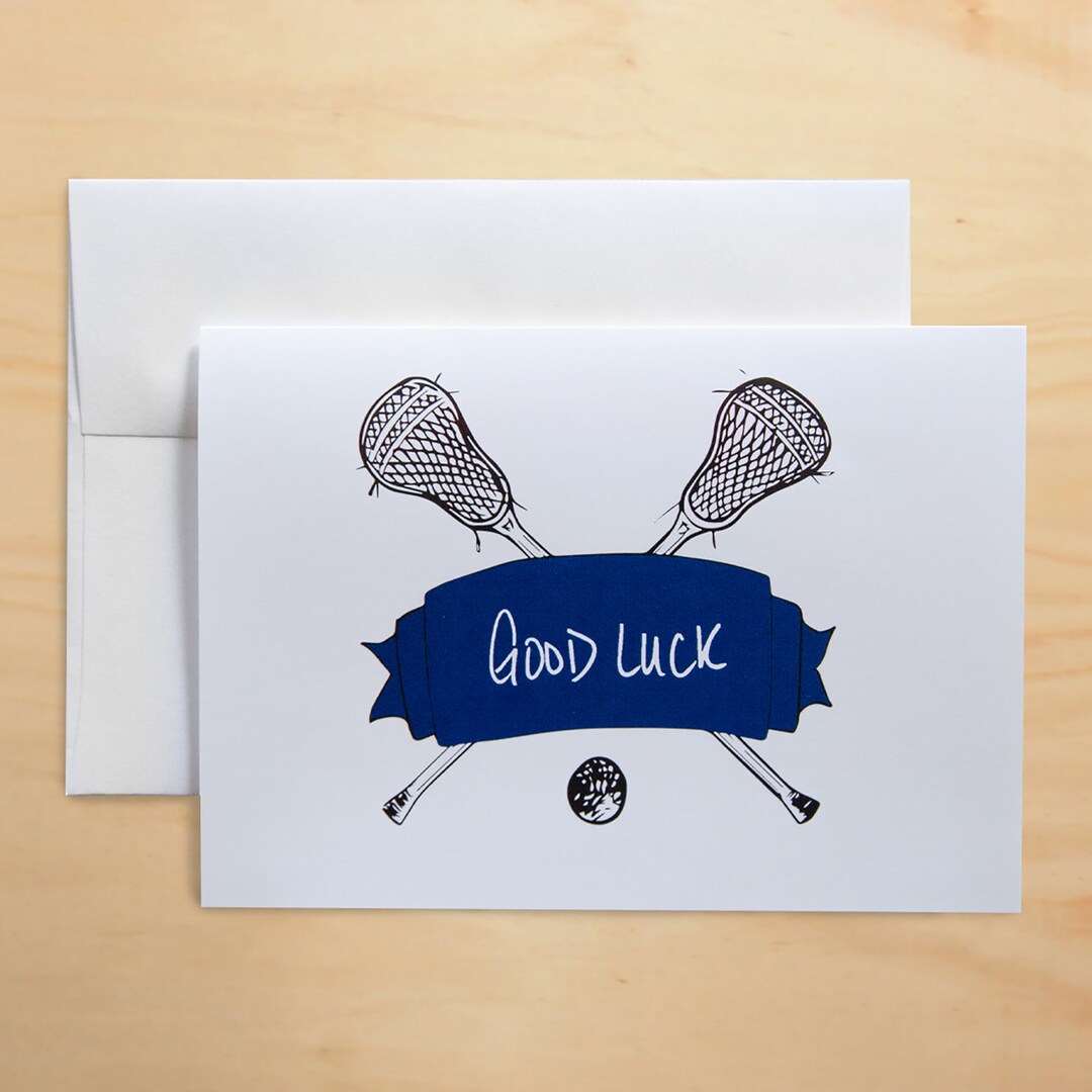 BLUE, GREEN, or RED Lacrosse Good Luck Greeting Card - Etsy