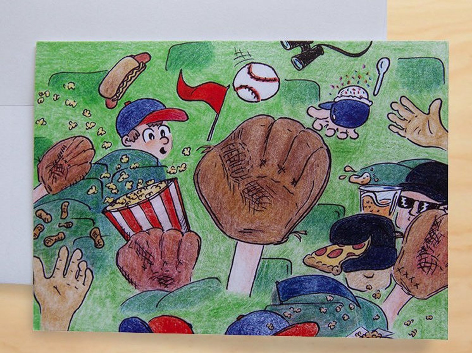 Foul Ball Greeting Card, Blank - Etsy