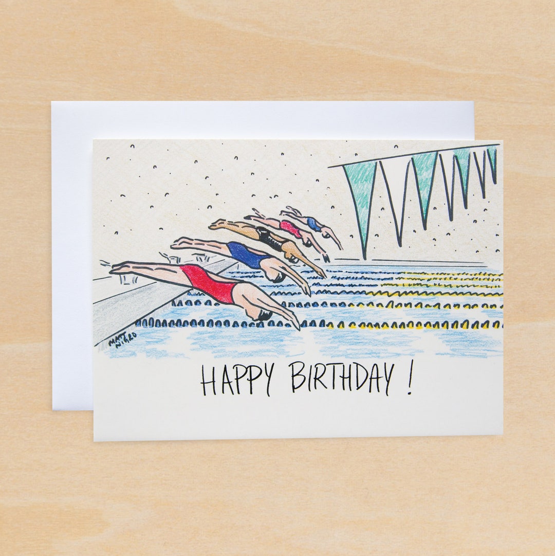 SWIMMING COMPETITION Women's Greeting Cards - Gift Card - for Her ...
