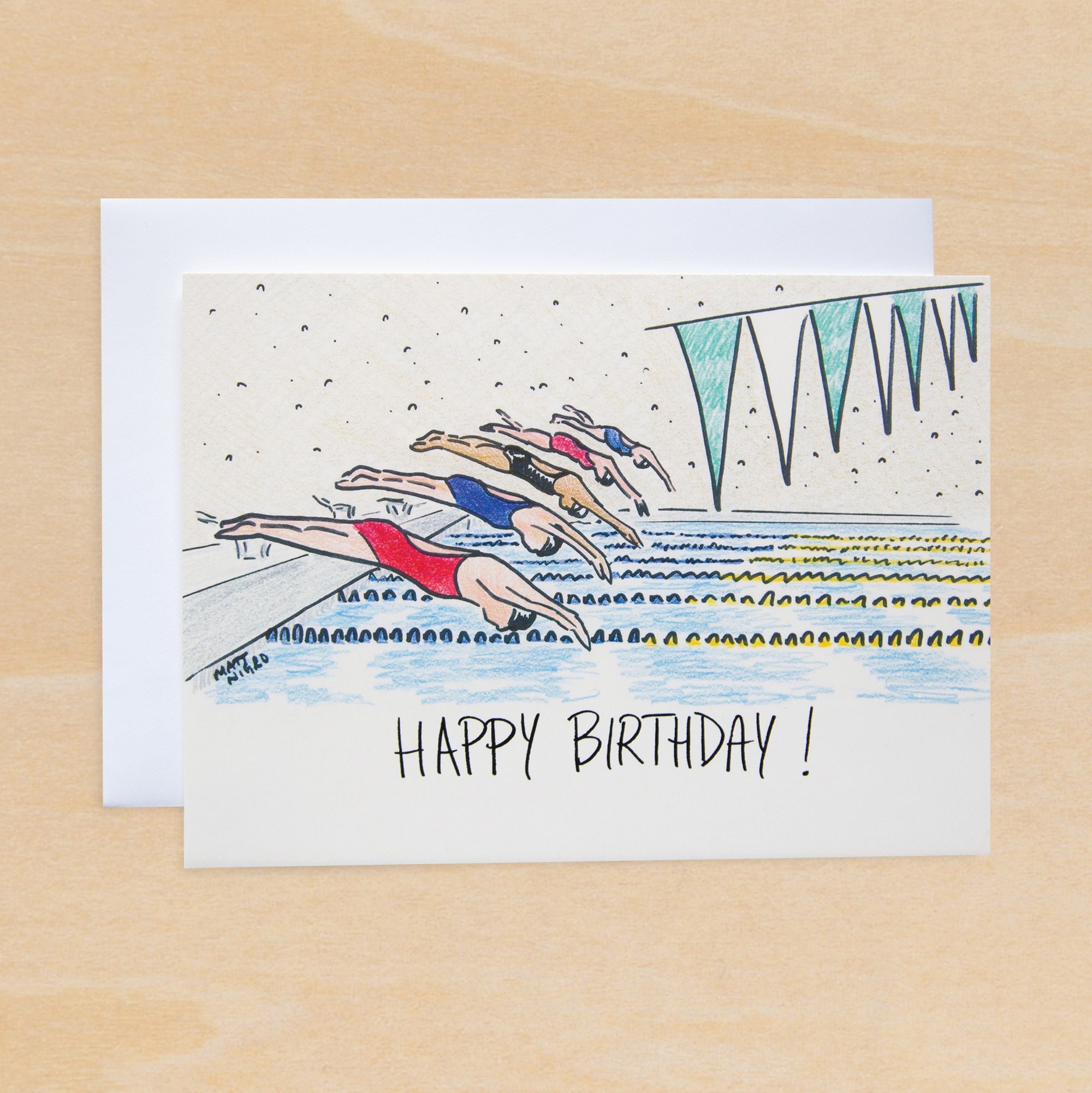 SWIMMING COMPETITION Women's Greeting Cards - Gift Card - for Her ...
