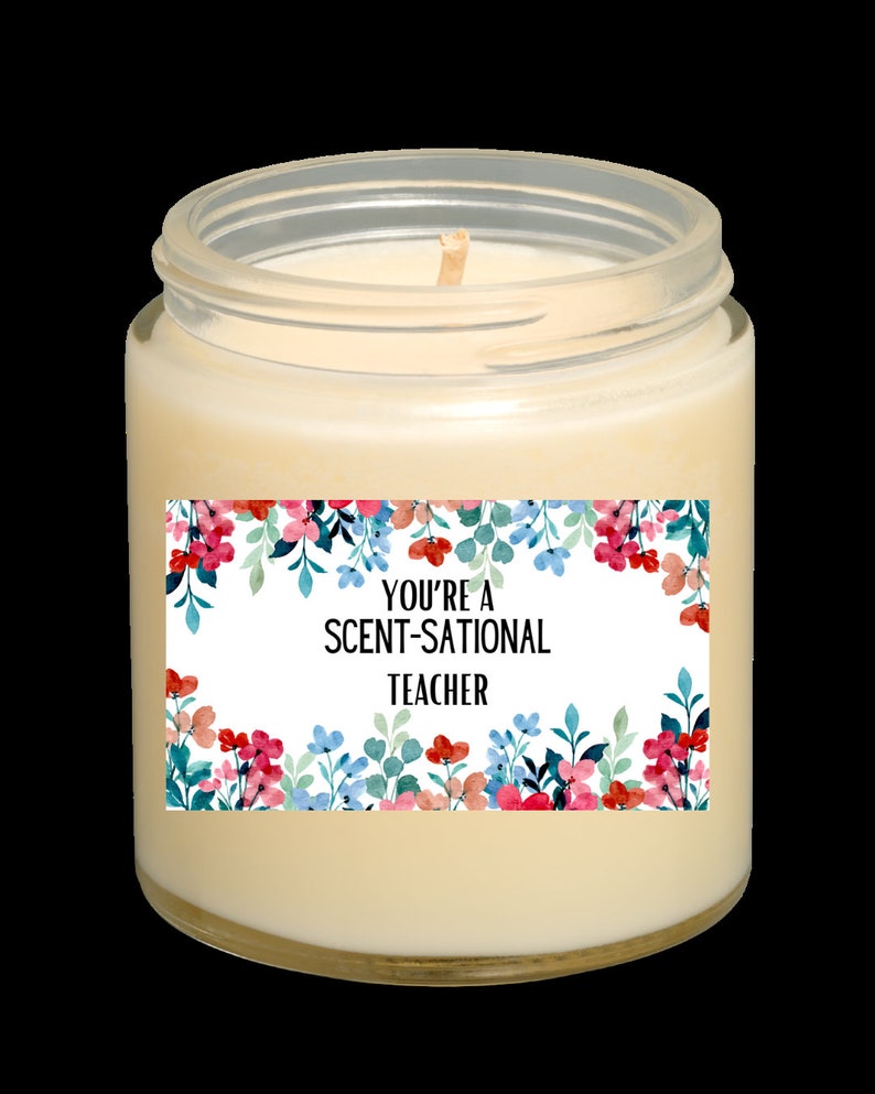 Teacher Candle Label, Personalized Teacher Gift, Custom Teacher Label ...