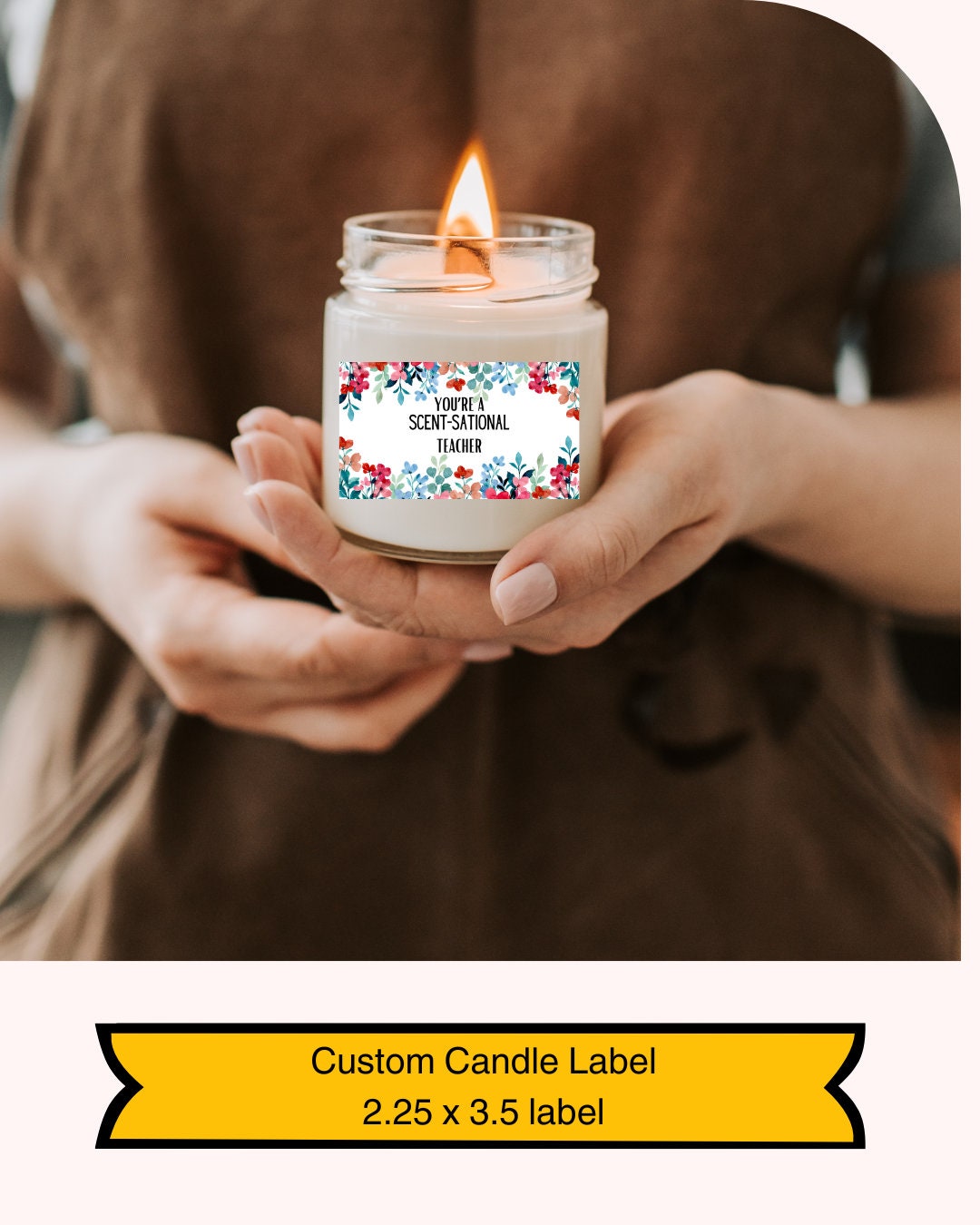 Teacher Candle Label, Personalized Teacher Gift, Custom Teacher Label ...