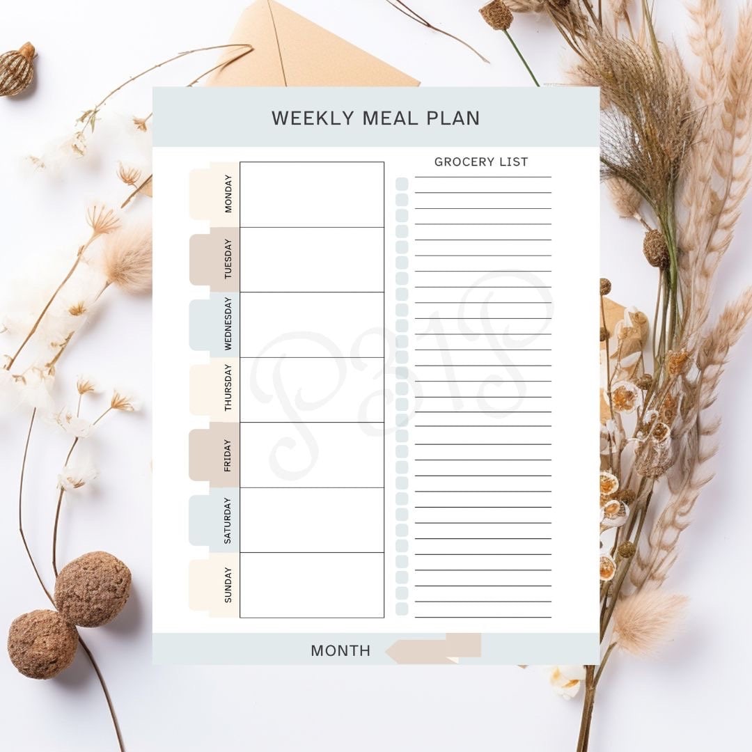 Weekly Meal Plan With Grocery List Pdf, Meal Planner Template ...