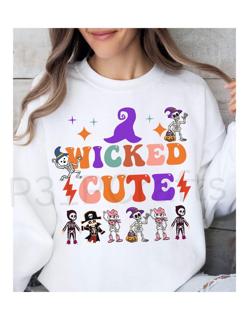 Wicked Cute Skeletons Halloween Png Svg, Cute Halloween Png Svg, Cute ...