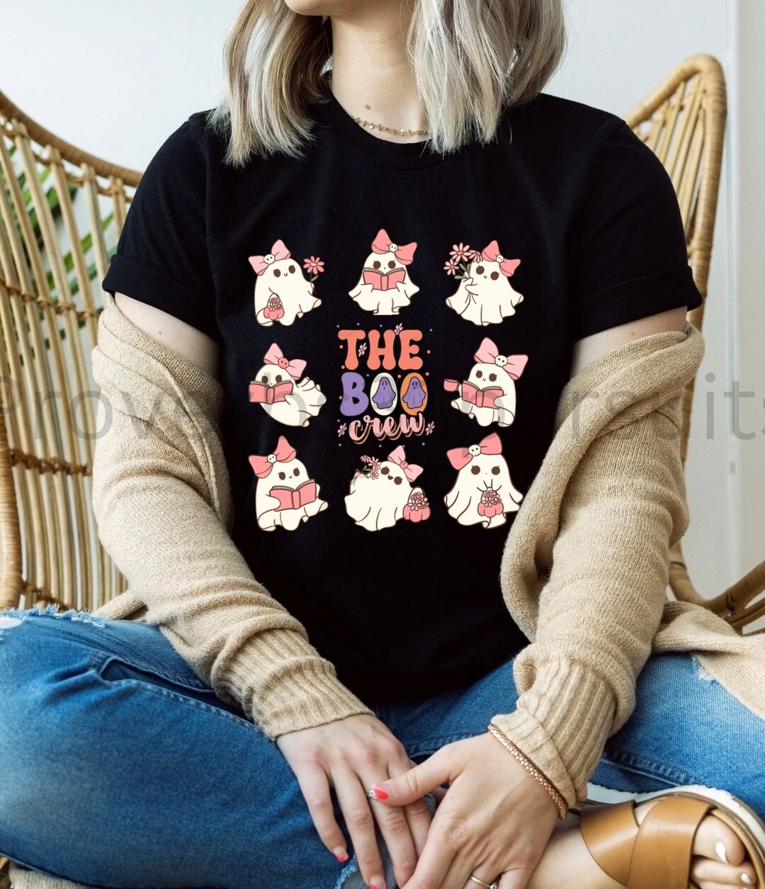 Pink Ghost Boo Crew Png, Cute Pink Ghost Boo Crew Svg, Halloween Boo ...