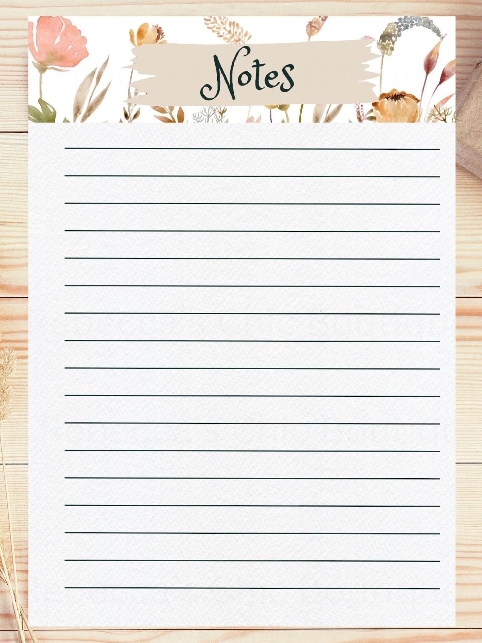 Printable Lined Notes Pages for Planners and Note-taking / Elevate Your ...