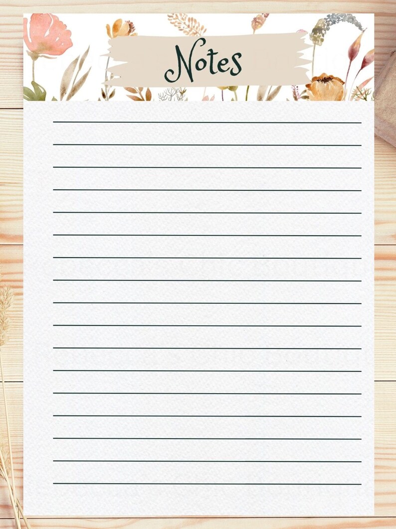 Printable Lined Notes Pages for Planners and Note-taking / Elevate Your ...