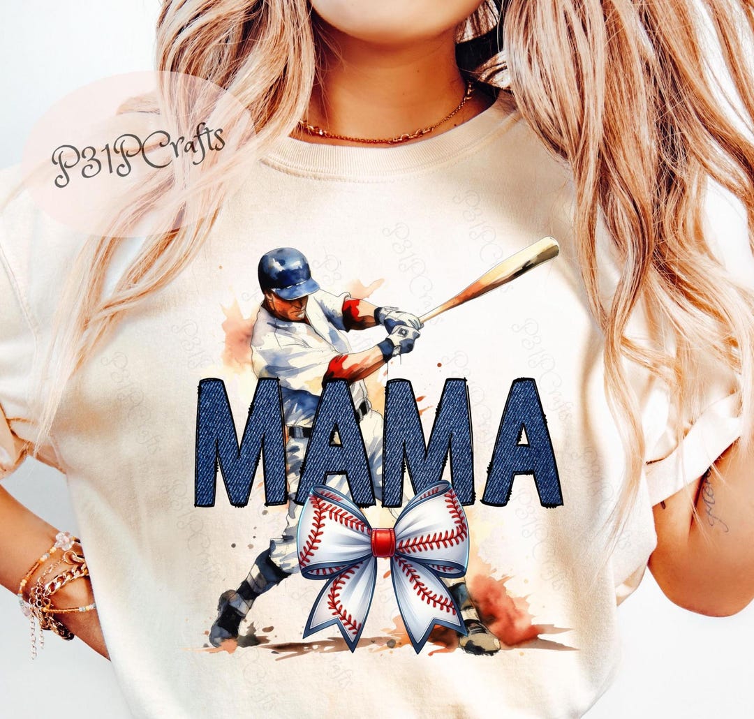 Retro Baseball Mama PNG, Watercolor Sublimation Shirt Design for Moms ...