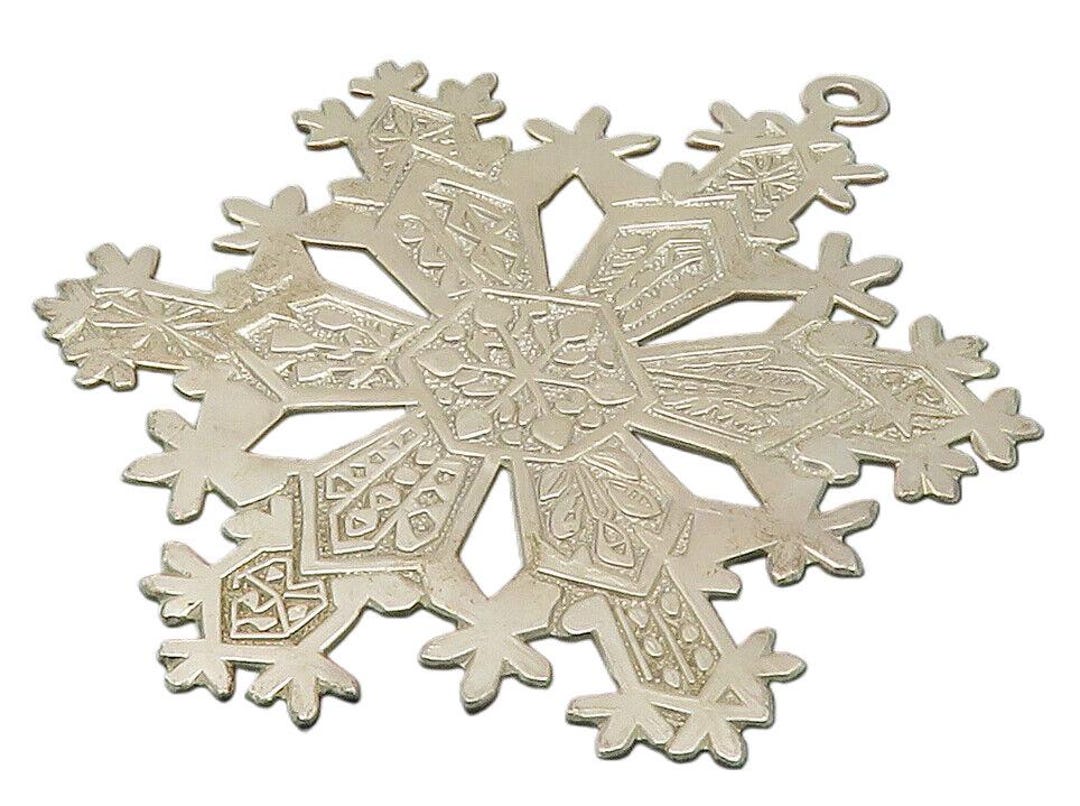 MMA 925 Sterling Silver Vintage Shiny Winter Snowflake Motif Pendant ...