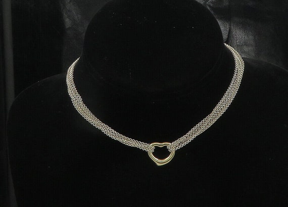 925 Silver & 14K GOLD - Vintage Love Heart Multi-Stra… - Gem