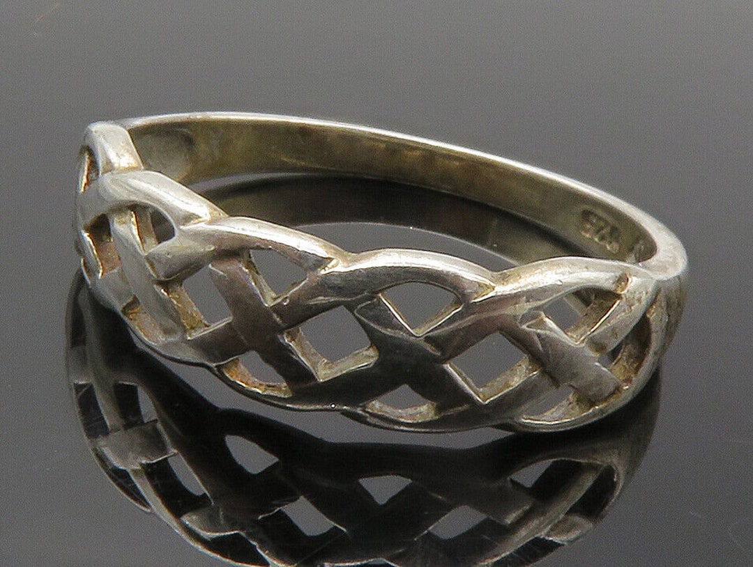 925 Sterling Silver Vintage Shiny Open Pretzel Knot Band Ring Sz 8 RG14341 - Etsy