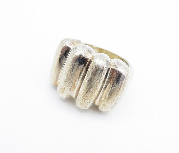925 Sterling Silver - Vintage Shiny Fluted Dome Desig… - Gem