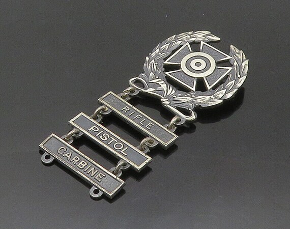925 Silver - Vintage WW2 Rifle Pistol Carbine US Army… - Gem