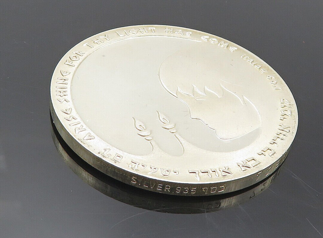 925 Silver Vintage Arise Shine for Thy Light Has Come Medallion Coin ...