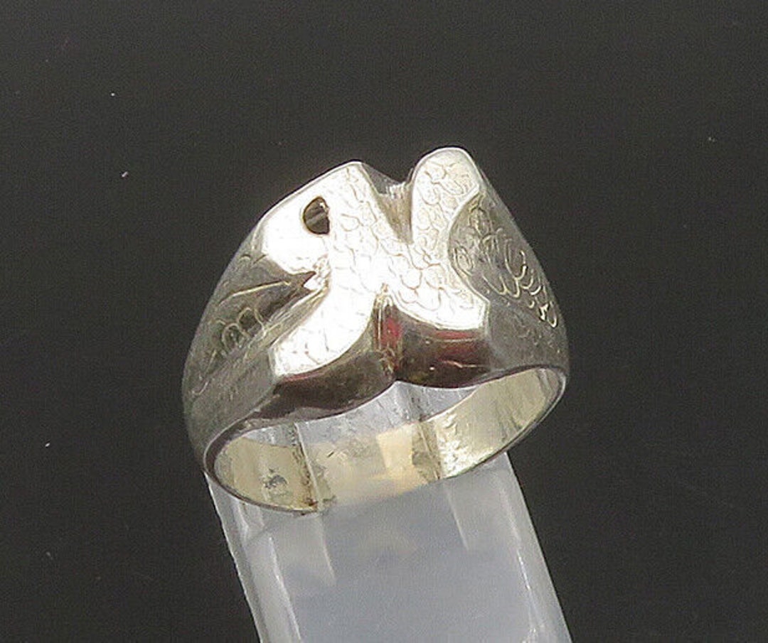 925 Sterling Silver Vintage Shiny N Initial Band Ring Sz 8 RG22844 - Etsy