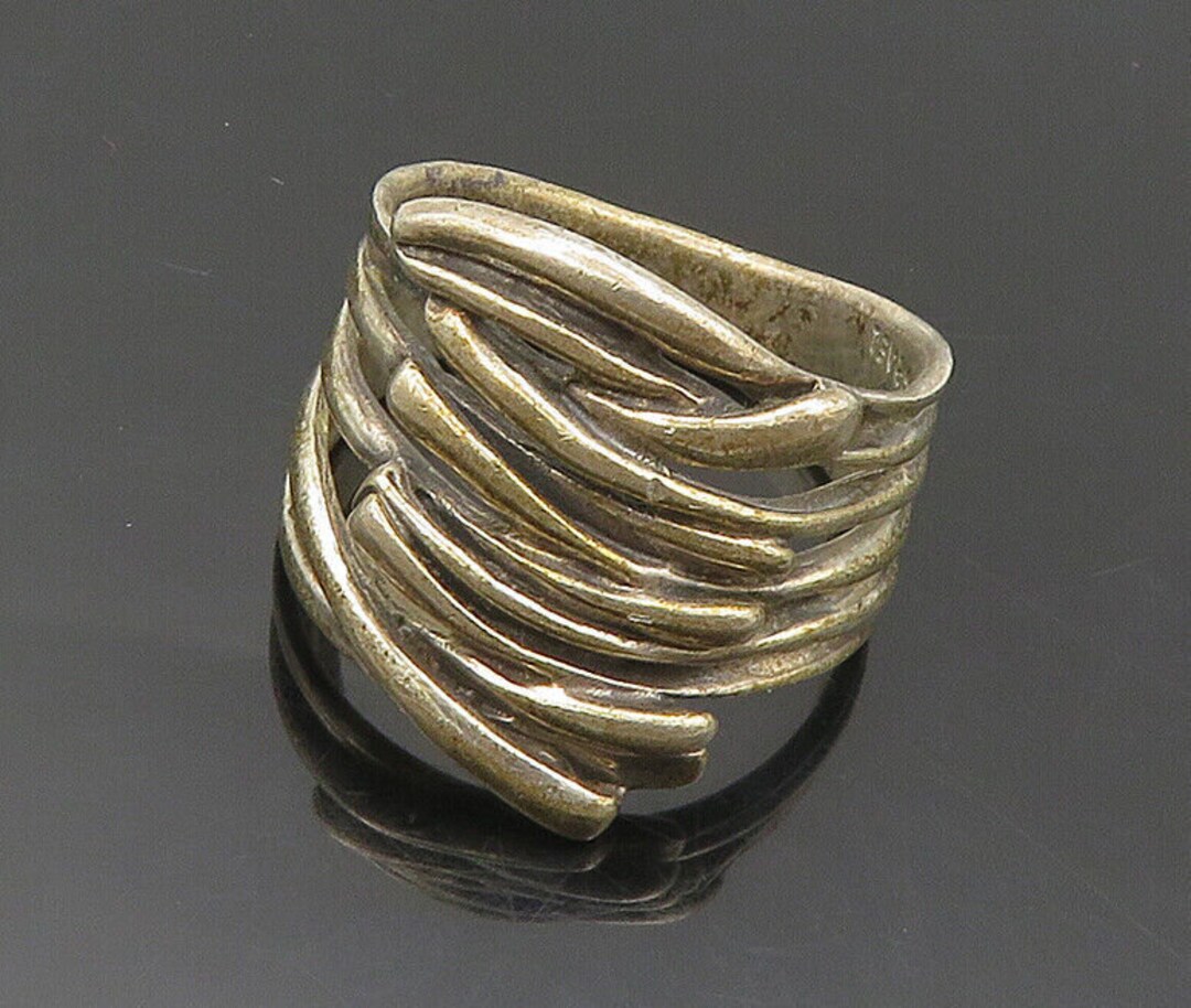 HAGIT GORALI ISRAEL 925 Silver Vintage Split Shank Band Ring Sz 8 ...