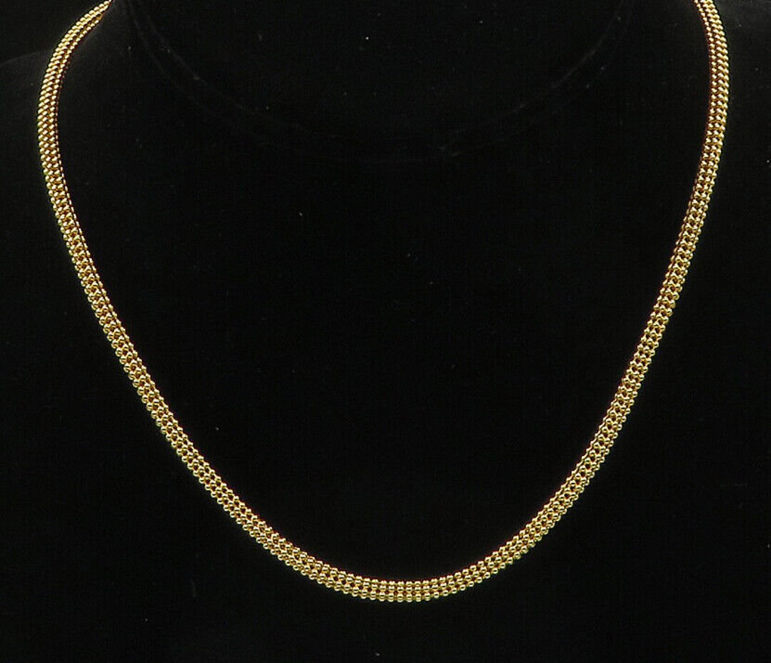 14K GOLD Vintage Shiny Popcorn Chain Necklace GN033 - Etsy