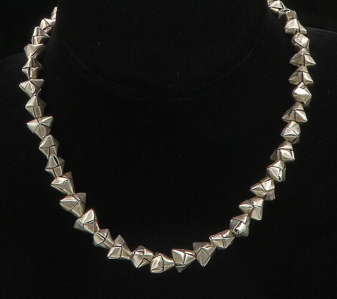925 Sterling Silver Vintage Tied Cone Knot Rope Necklace NE3797 - Etsy