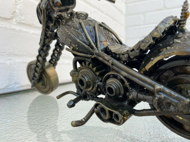 Collector Piece Skull Chopper Motorcycle Artwork Made of Parts - Etsy