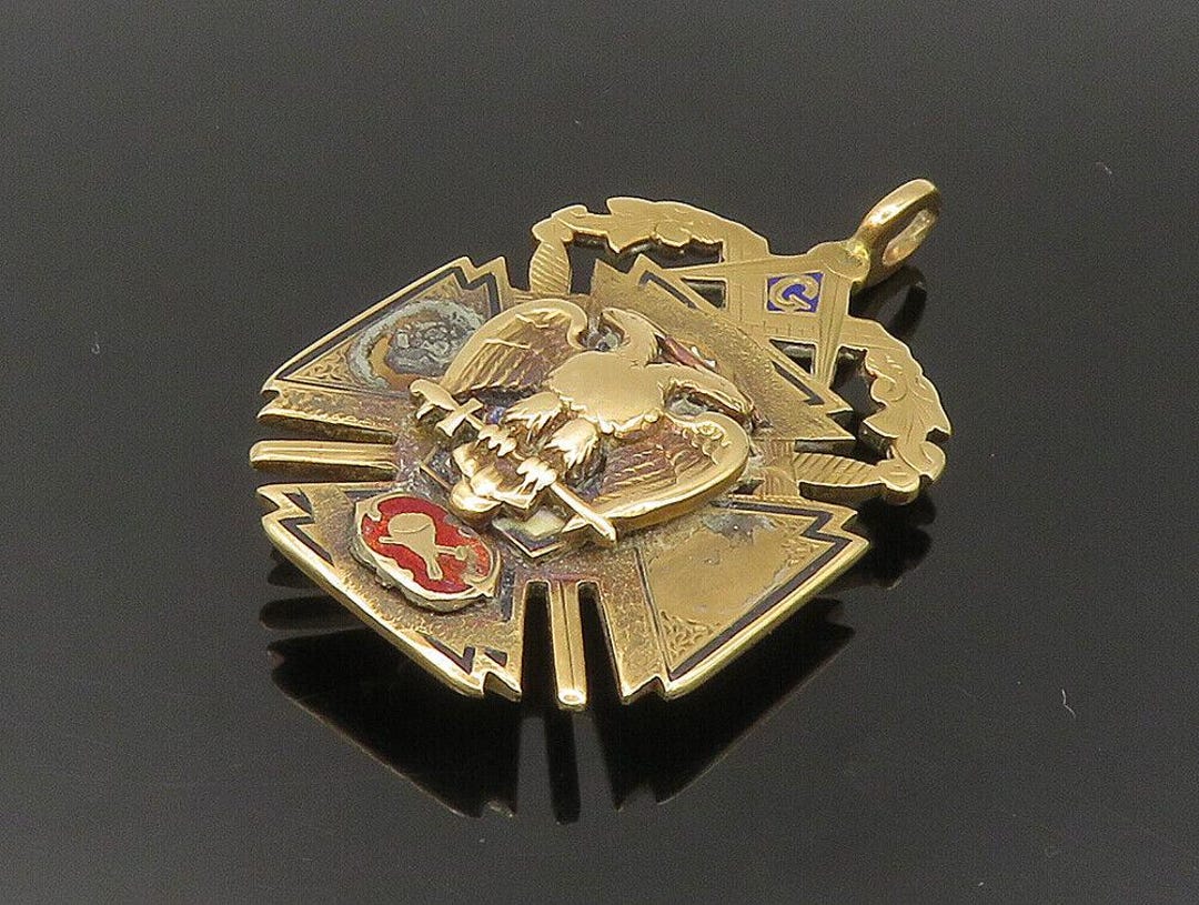 14K GOLD Vintage Antique Masonic Symbols Locket Pendant OPENS GP277 - Etsy