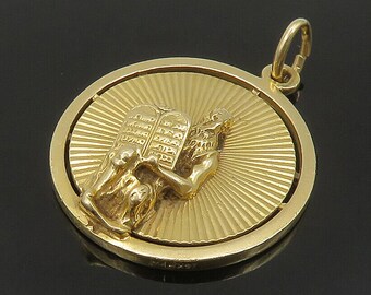 Vintage Moses and the Ten Commandments 14k Yellow Gold Pendant ...
