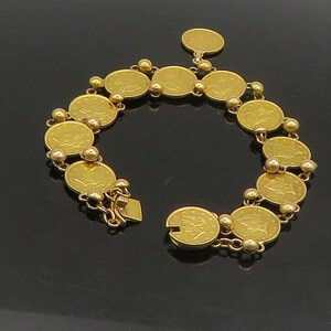 22K GOLD Vintage Shiny United States Dollar Coin Chain Bracelet GBR029 ...