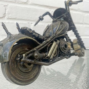 Collector Piece Skull Chopper Motorcycle Artwork Made of Parts Heavy - Etsy