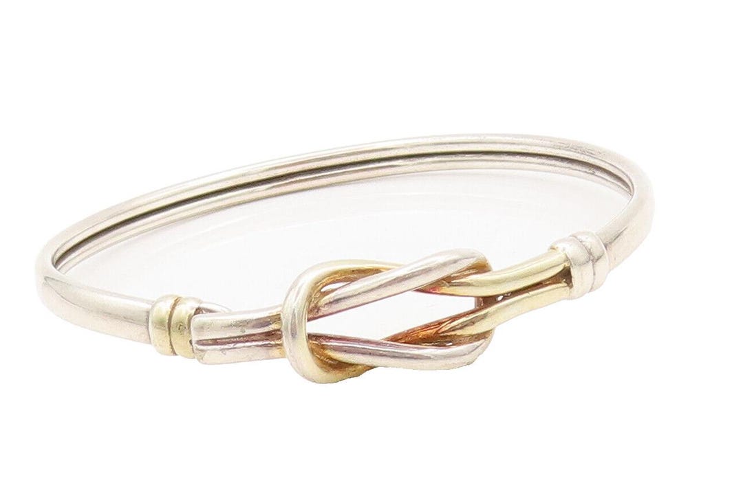 MMA 925 Sterling Silver Vintage Solid Rope Lock Knot Bangle Bracelet ...