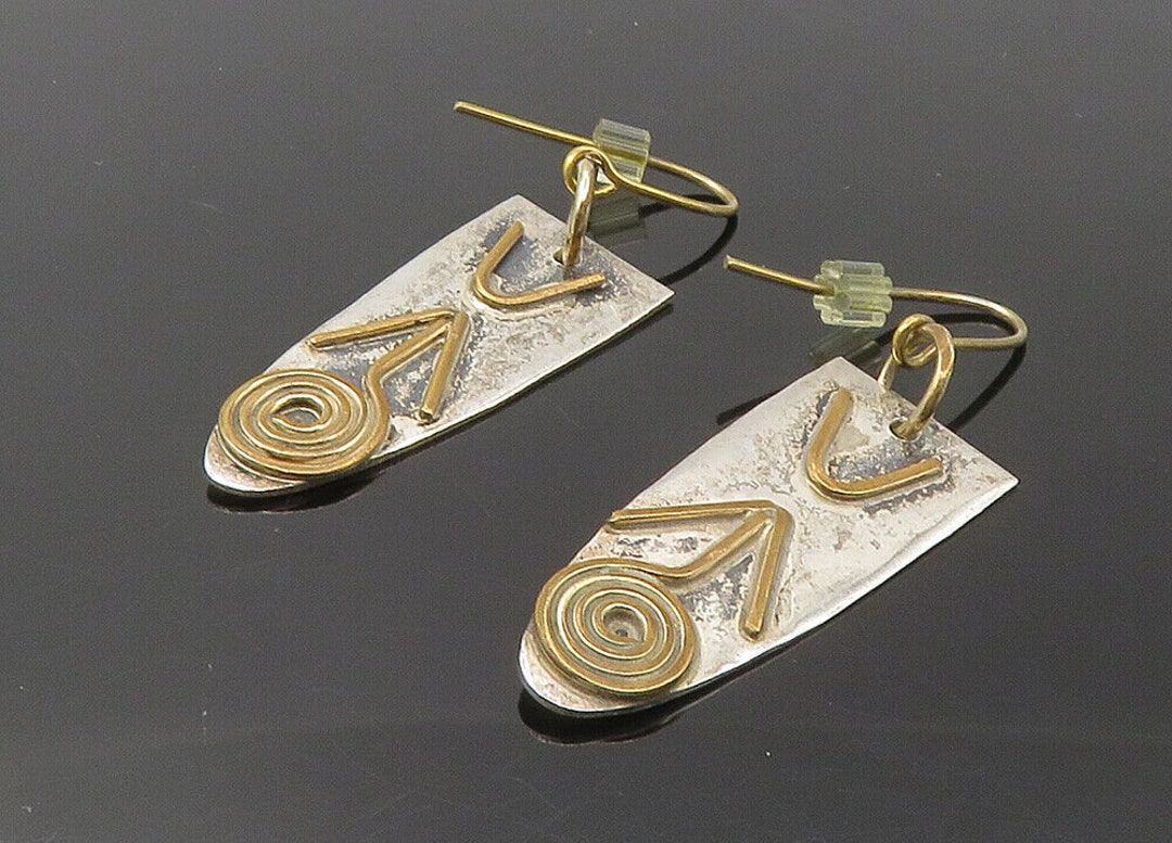 JOHN CHAVEZ NAVAJO 925 Silver Vintage Two Tone Figure Drop - Etsy