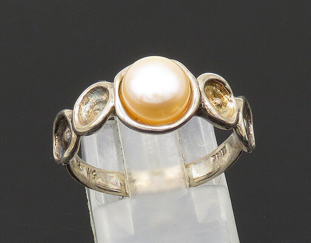 HAGIT GORALI ISRAEL 925 Silver Vintage Freshwater Pearl Ring - Etsy