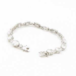 STAUER 925 Silver Sparkling Prong Set Cubic Zirconia Chain Bracelet ...