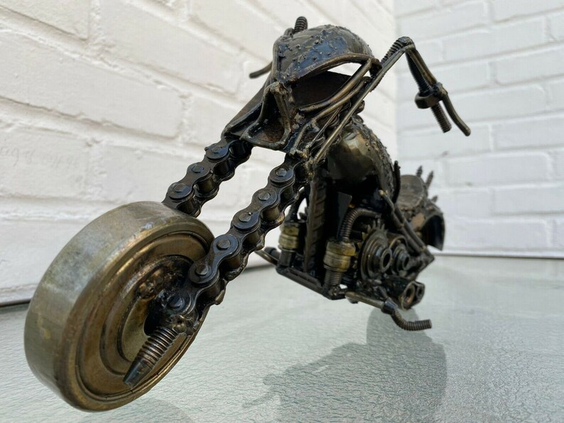 Collector Piece Skull Chopper Motorcycle Artwork Made of Parts - Etsy