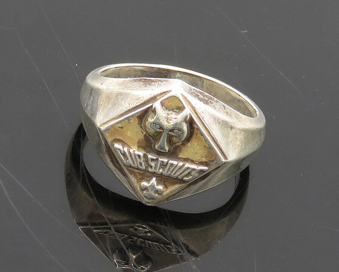 925 Sterling Silver Vintage Boy Scouts of America Band Ring Sz 5 ...