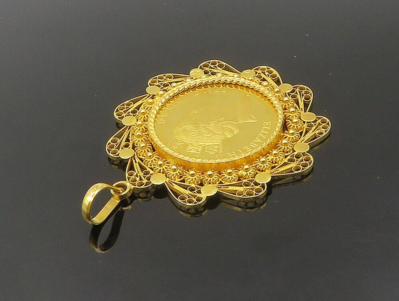 22K GOLD - Vintage Shiny Queen Elizabeth Half Penny C… - Gem