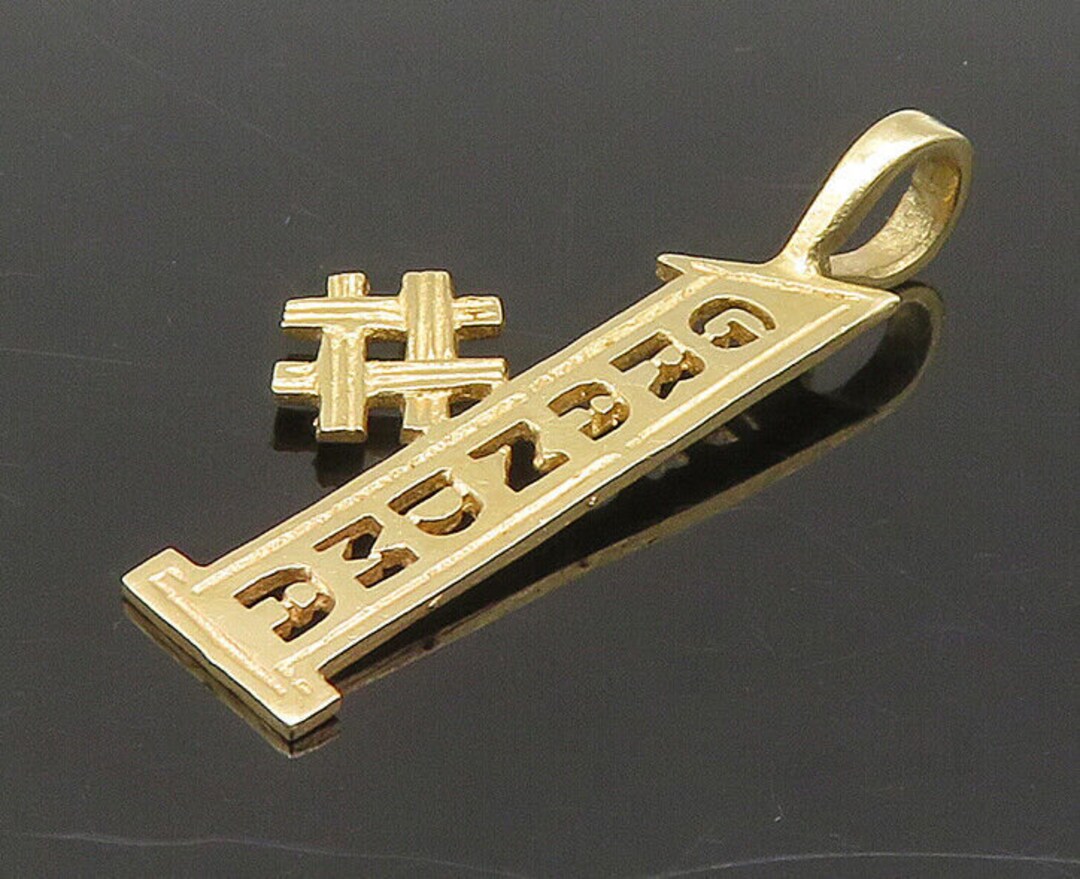 14K GOLD Vintage Shiny Number One Grandma Pendant GP155 - Etsy