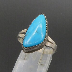 NAVAJO 925 Sterling Silver Vintage Triangular Turquoise Ring Sz 7.5 RG24210 - Etsy