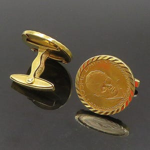 ISRAEL 22K GOLD & 18K GOLD Vintage Moshe Dayan Coin Cufflinks GOT041 - Etsy