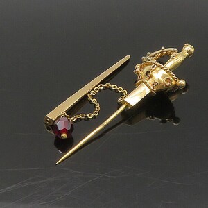 18K GOLD Vintage Garnet Shiny Sword & Sheath Lapel Pin GOT022 - Etsy