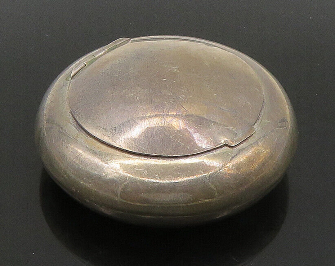 AN ENGLAND 925 Sterling Silver Vintage Round Ashtray Box OPENS TR3234 ...