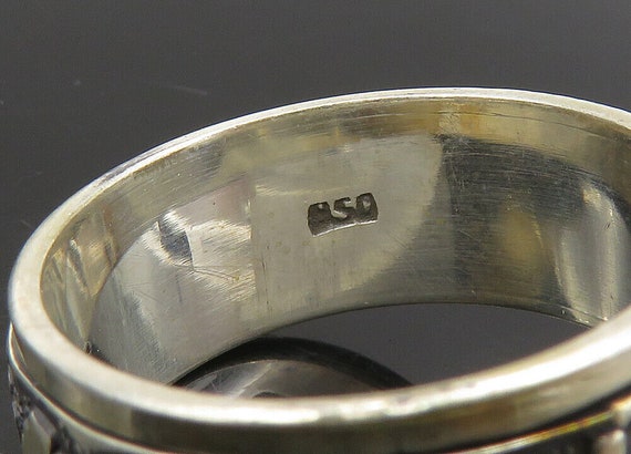 925 Sterling Silver - Vintage Two Tone Patterned Spin… - Gem