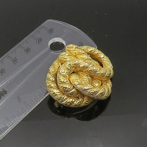 14K GOLD Vintage Antique Shiny Etched Hollow Snakes Motif Brooch Pin ...