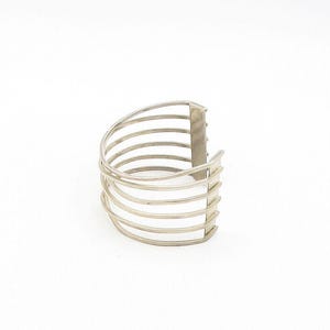 MEXICO 925 Sterling Silver Vintage Shiny Split Highway Cuff Bracelet ...