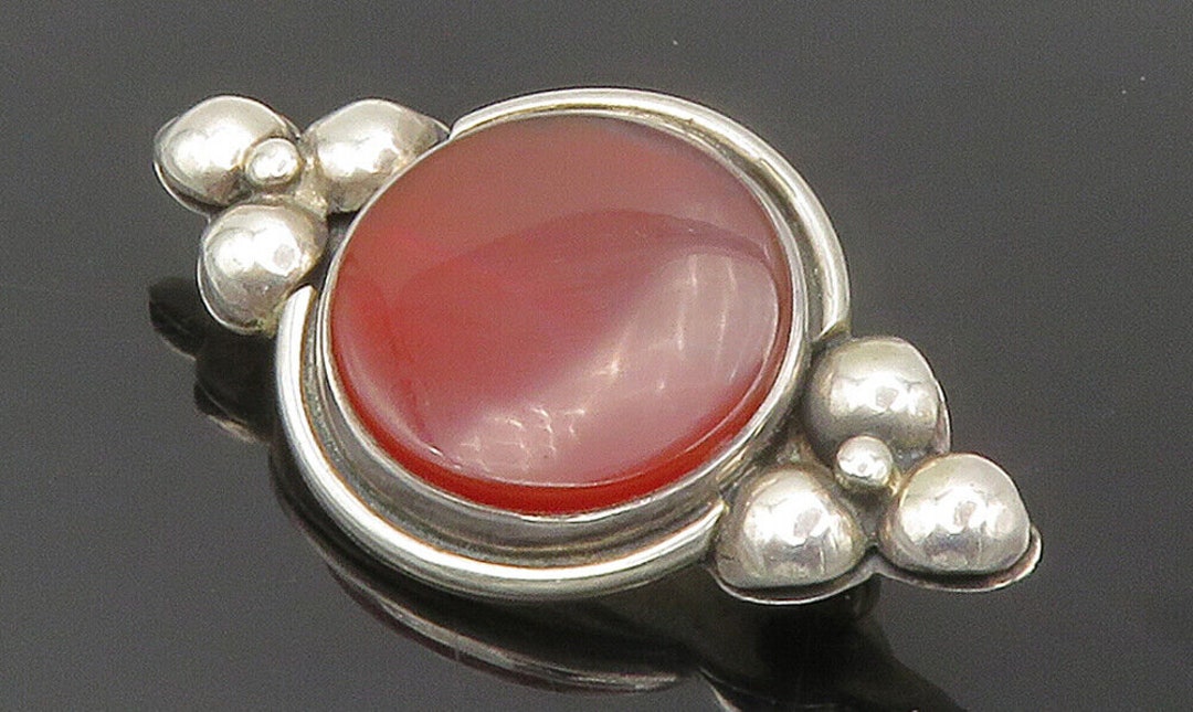 JENNY TOM SCHLECHT 925 Silver Vintage Carnelian Floral Brooch Pin BP6003 - Etsy