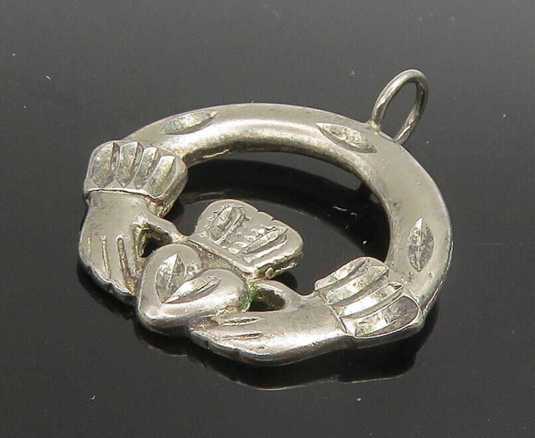 925 Sterling Silver Vintage Diamond Cut Traditional Claddagh - Etsy