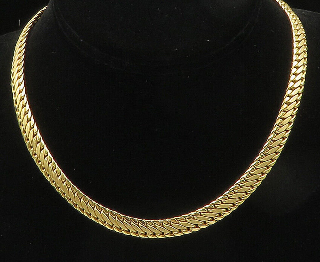 14K GOLD Vintage Braided Wheat Link Chain Necklace GN040 - Etsy