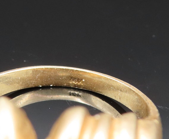 14K GOLD - Vintage Graduated Split Ribbed Dome Ring S… - Gem