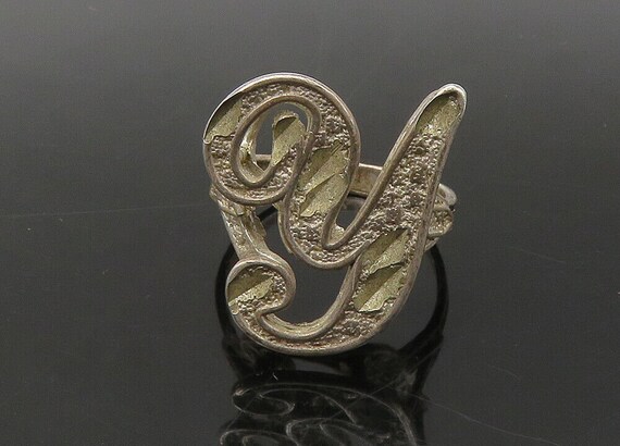 925 Sterling Silver - Vintage Rustic Letter Y Initial… - Gem
